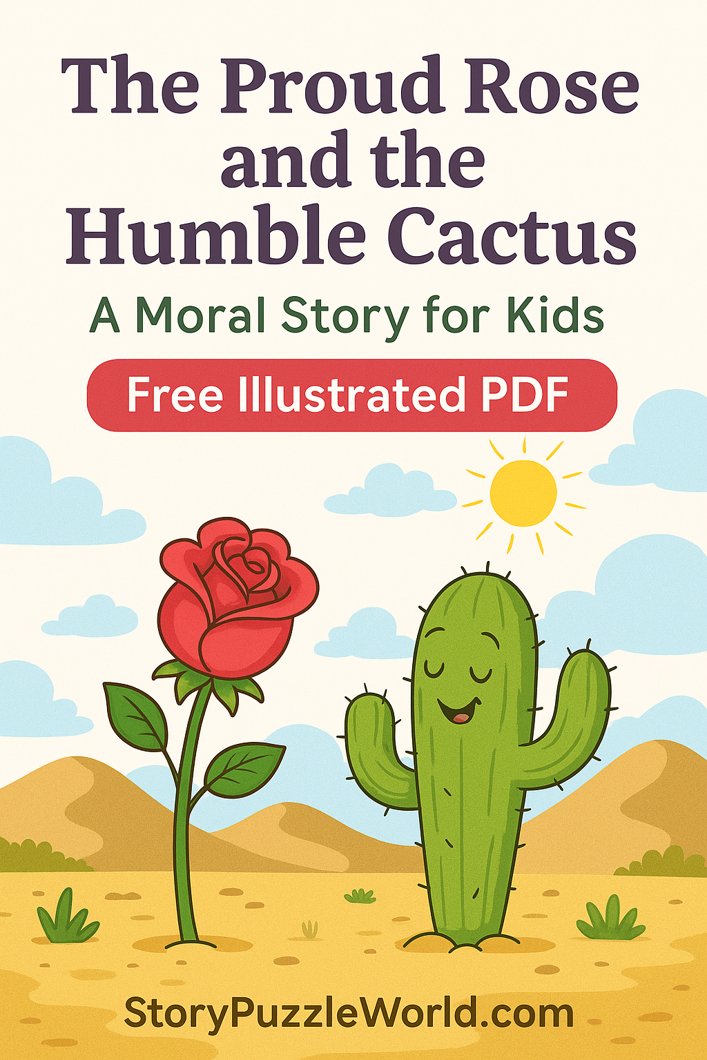 The Proud Rose and the Humble Cactus – A Moral Story for Kids (Free PDF ...
